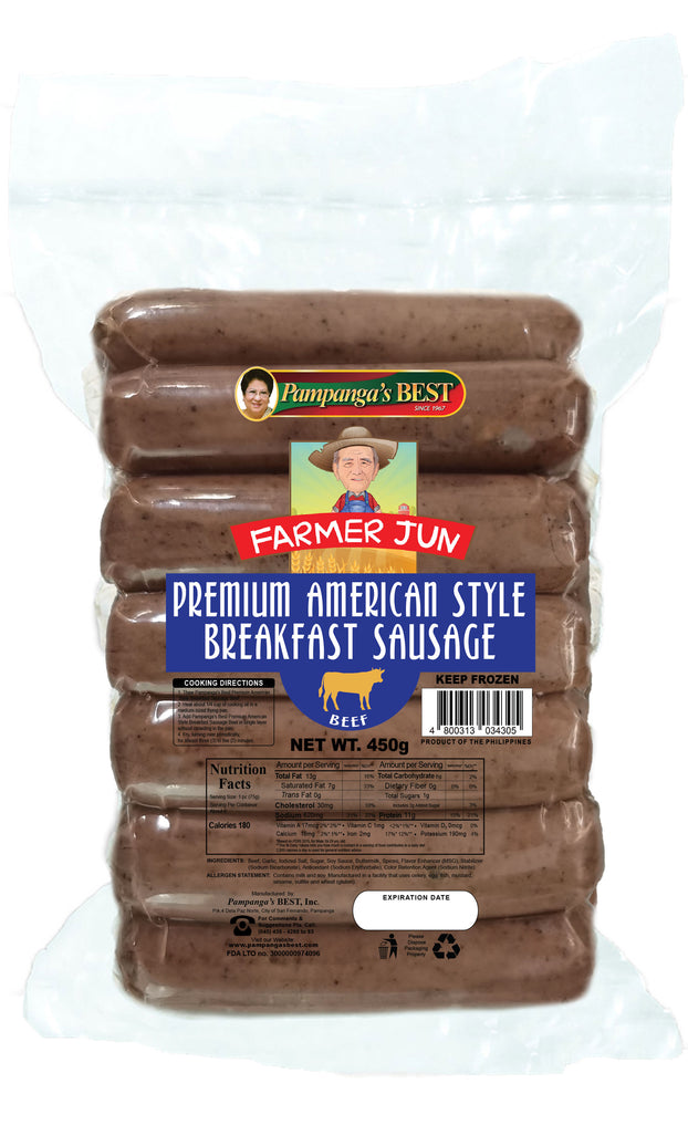 Farmer Jun Beef Premium American Breakfast Sausage – Pampanga's Best, Inc.
